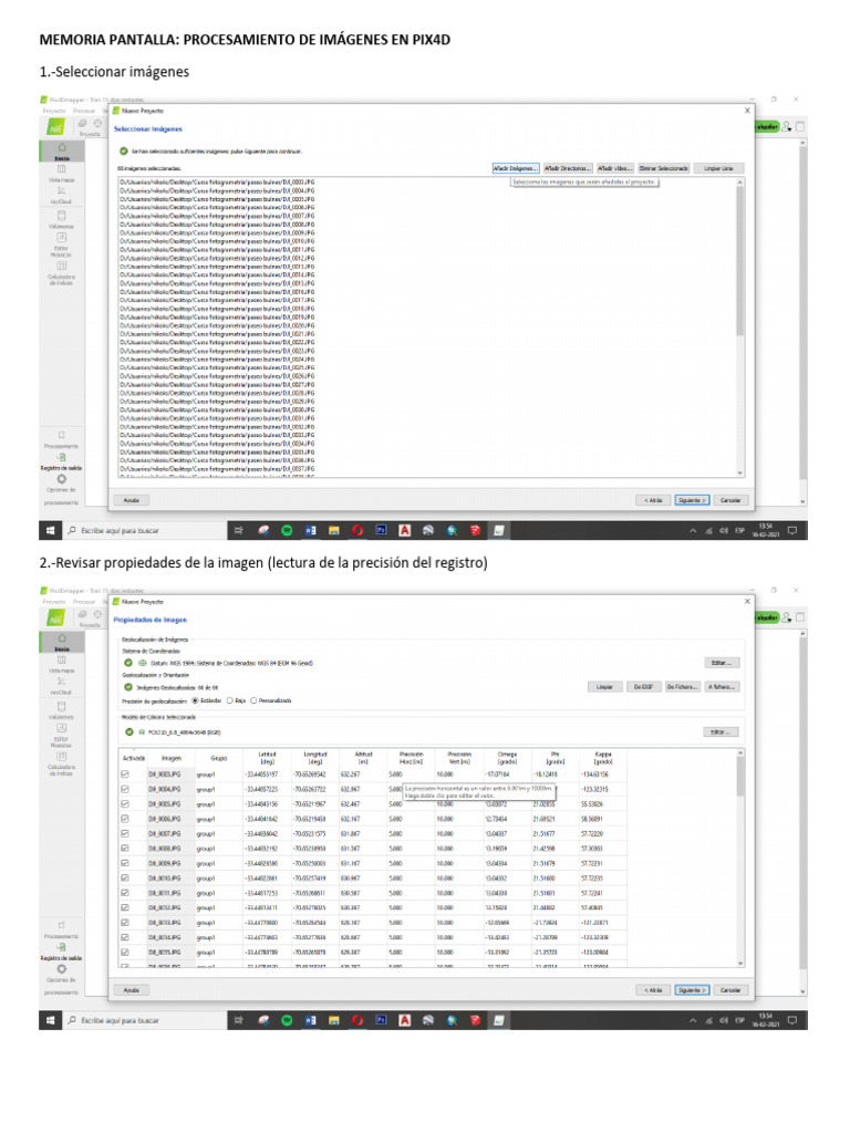Manual Procesamiento PIX4D | PDF