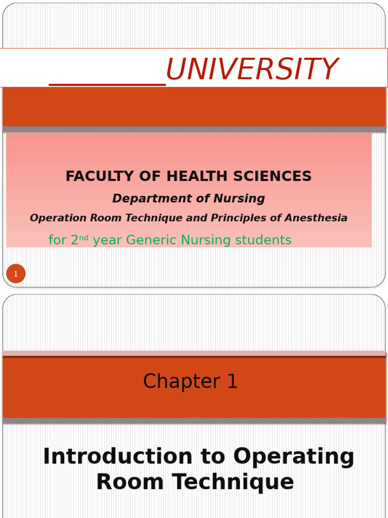 chapter 1 ORT | PDF | Surgery | Operating Theater