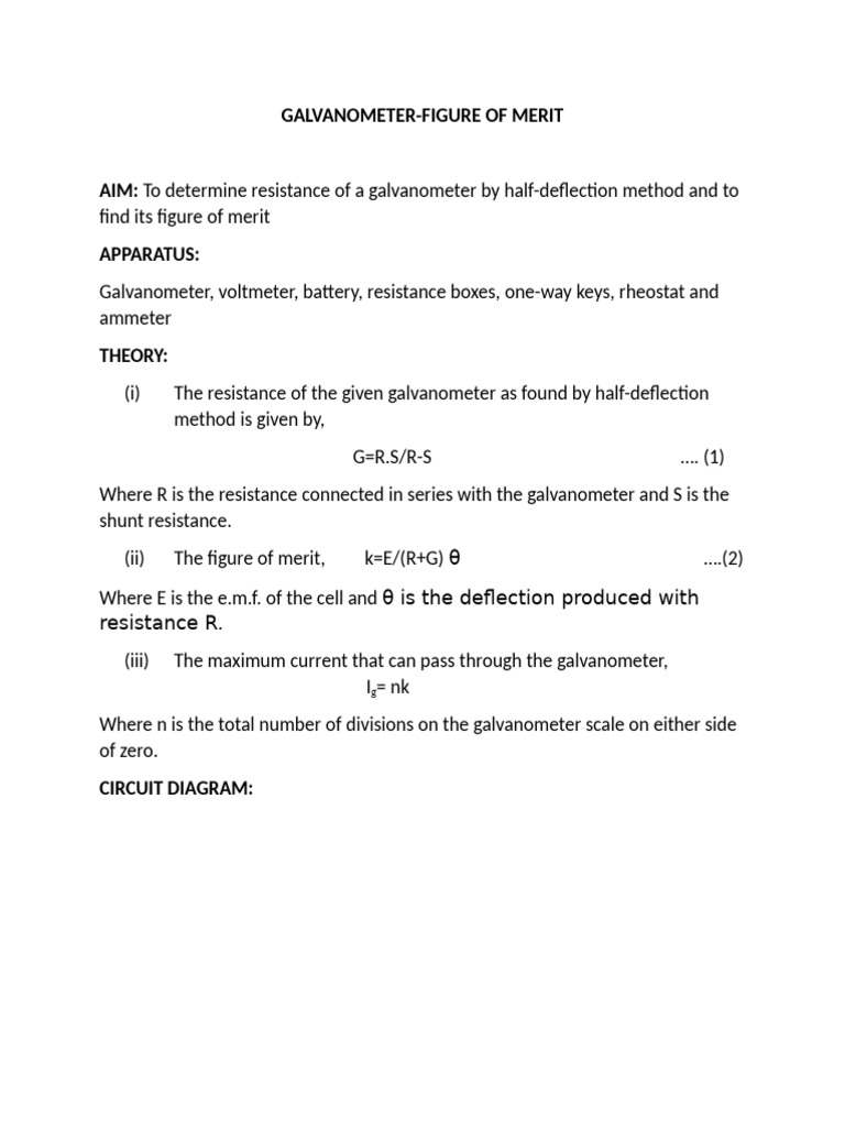 Galvanometer Physics 1 | PDF | Quantity | Materials Science