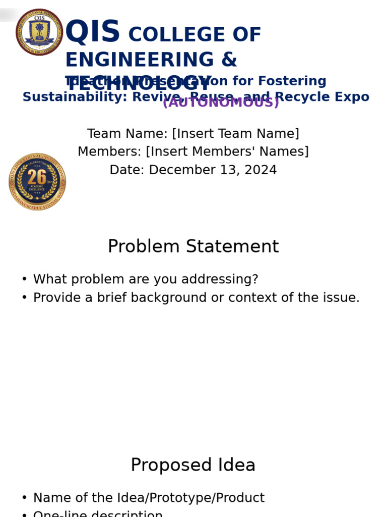 Team Names for Sustainability Ideathon | PDF