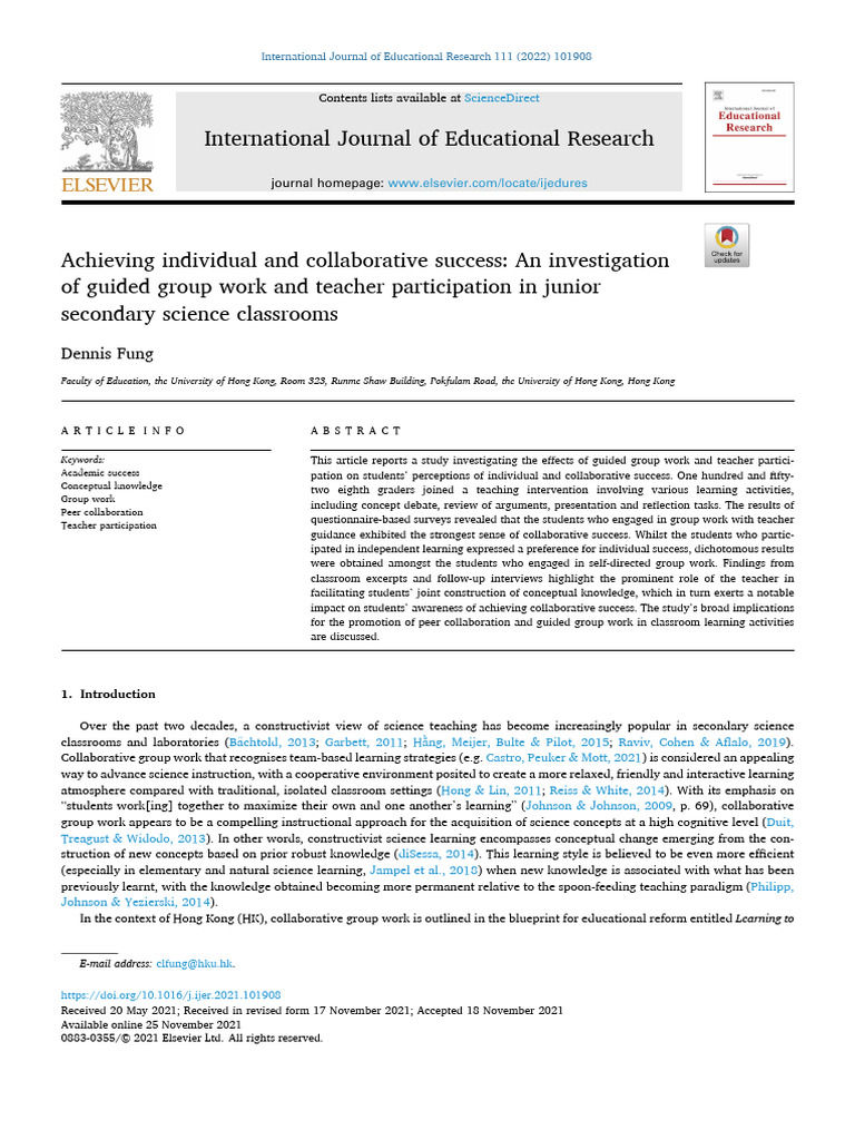 Achieving Individual and Collaborative Success An Investigation of ...