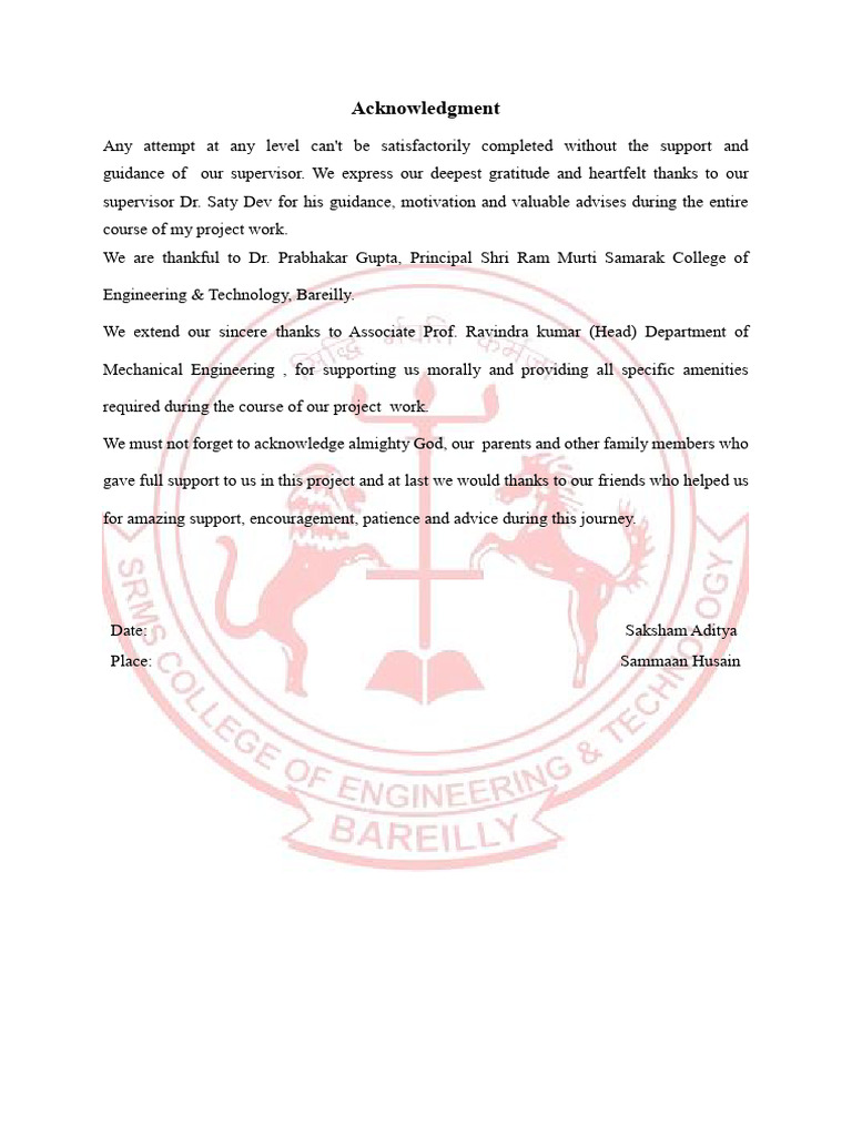 Acknowledgment of Report | PDF