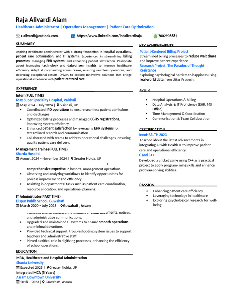final resume template | PDF | Electronic Health Record | Health Care