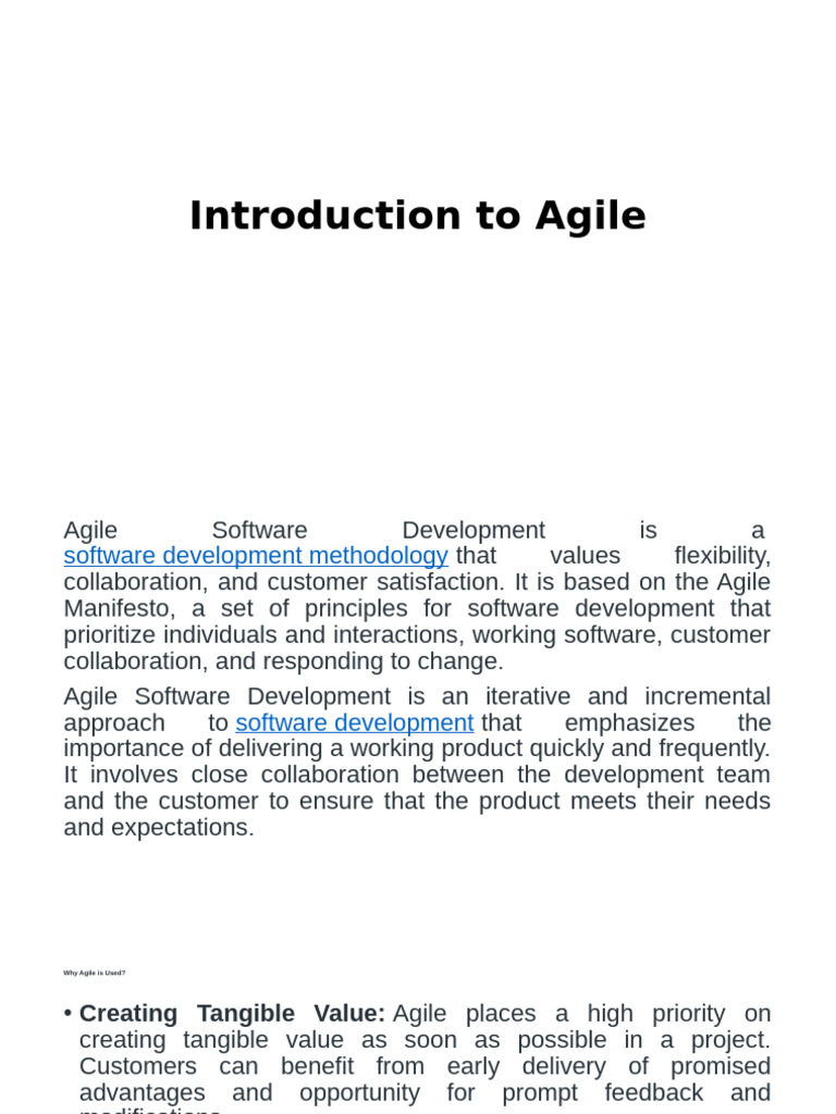 Introduction To Agile | PDF | Scrum (Software Development) | Agile Software Development
