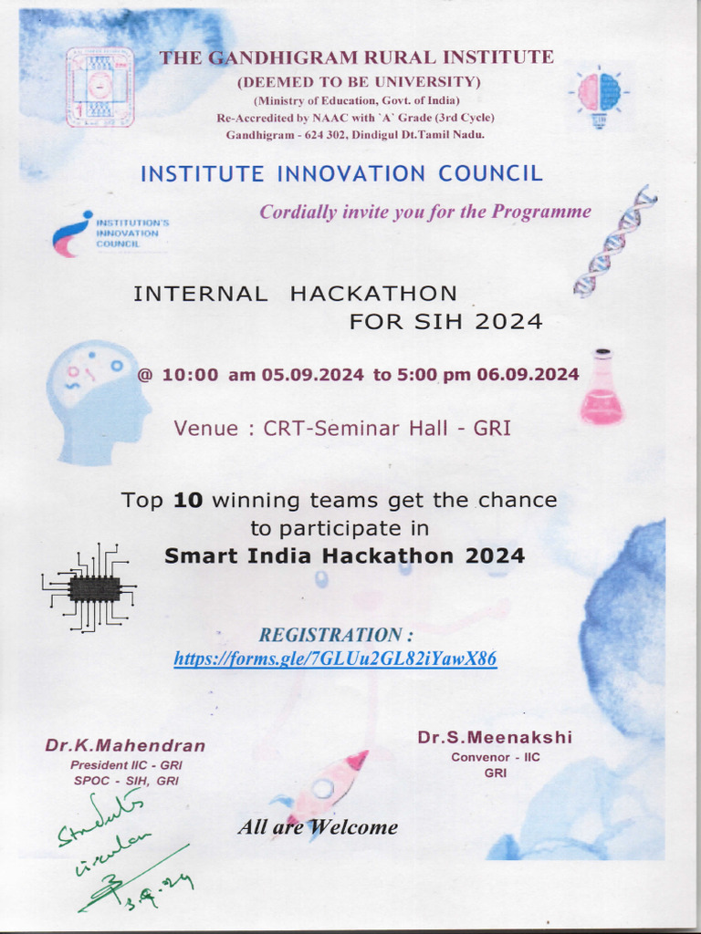 Internal Hackathon for Sih 2024 | PDF