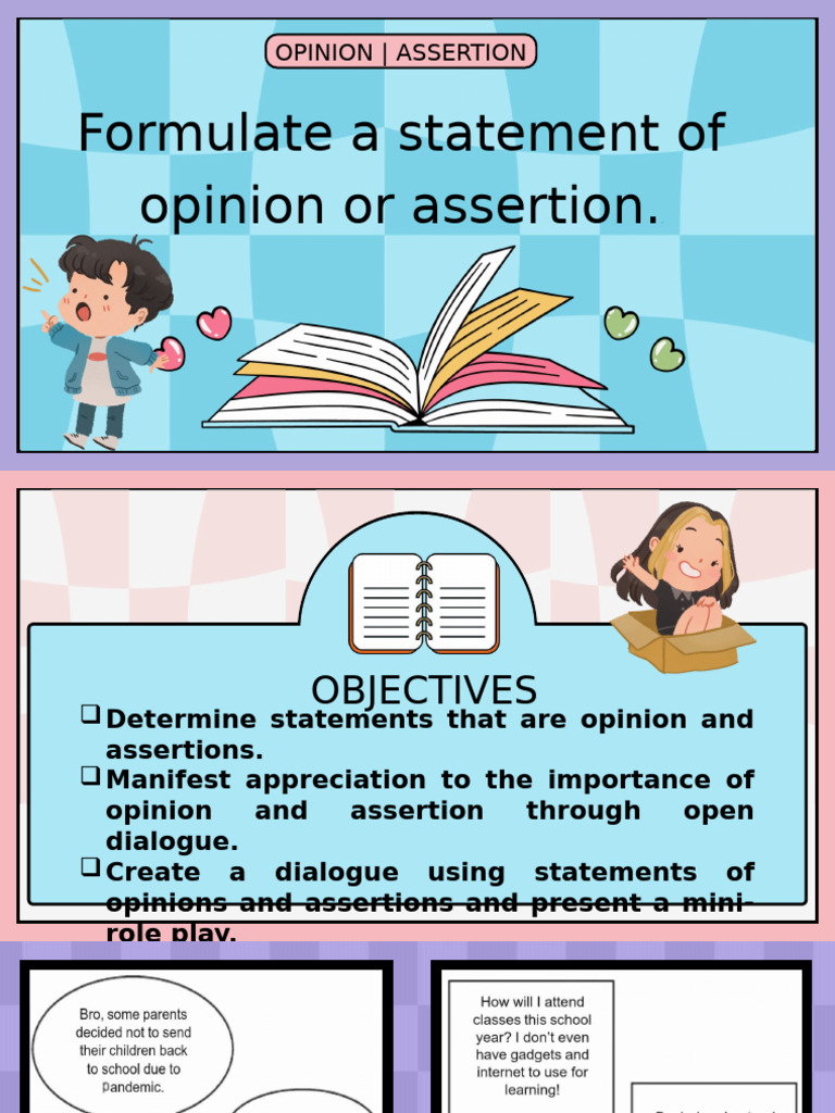 Opinion and Assertion G10 Q1 | PDF | Idea | Anger