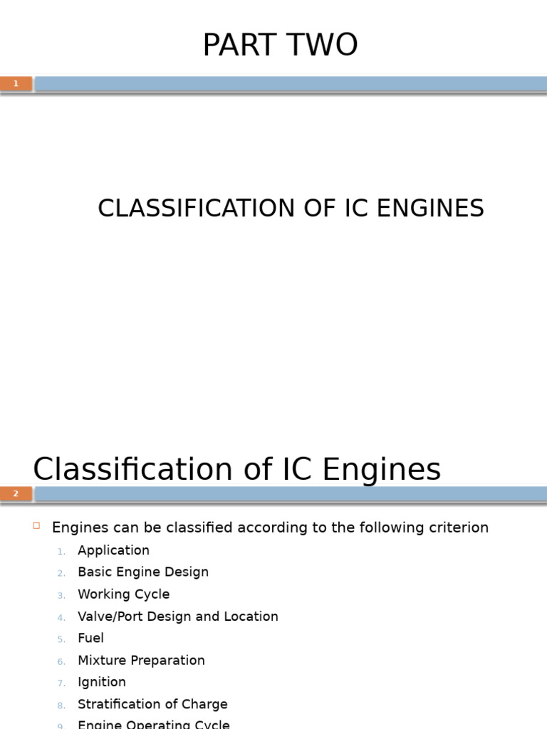 PART II - Classification of IC Engines | PDF | Internal Combustion Engine | Engines