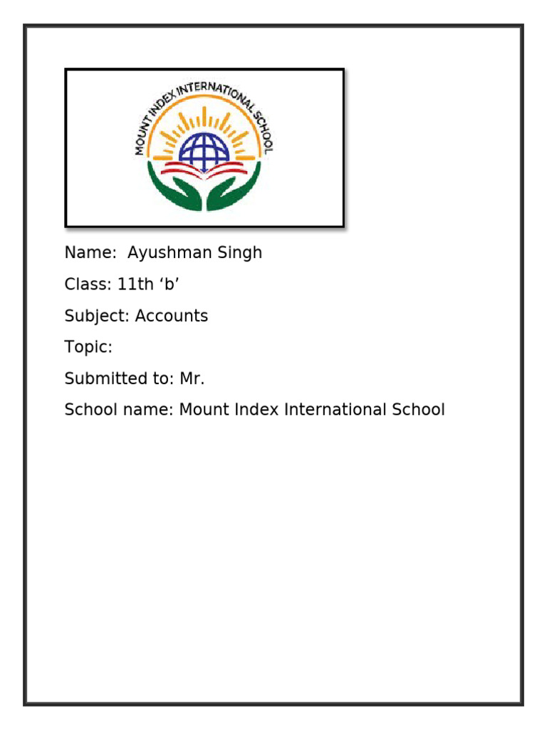 Accounts Front Page | PDF