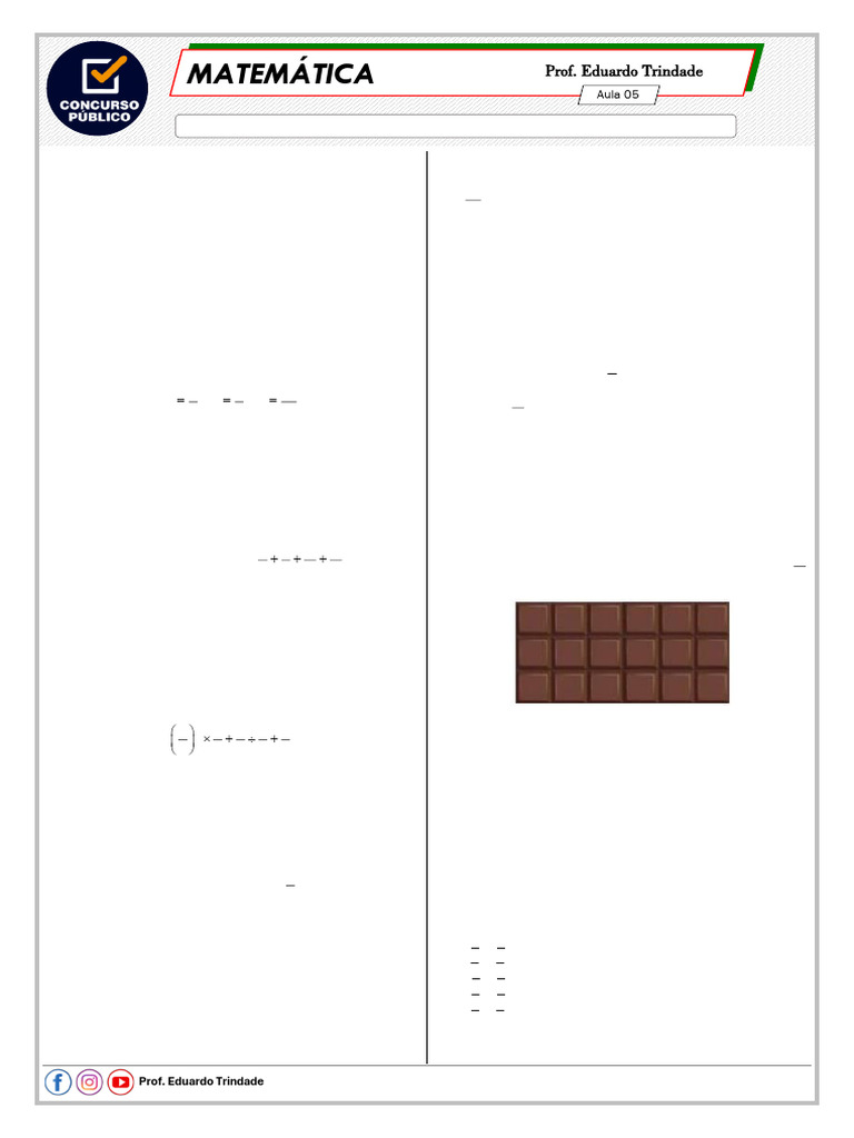 Aula 05 (Frações e Unidades de Medidas) | PDF