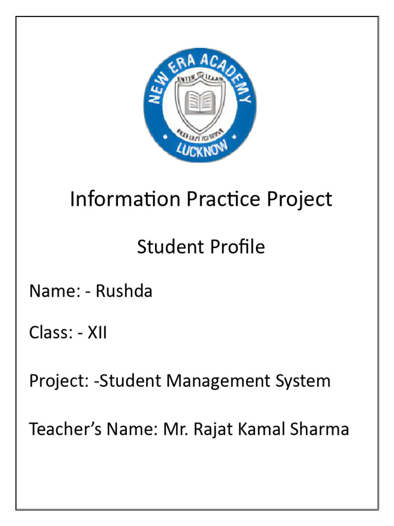 Information Practice ProjectRushda | PDF | Computing | Data Management