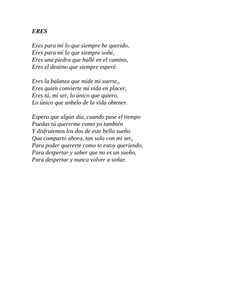 Poema de amor y anhelo profundo | PDF