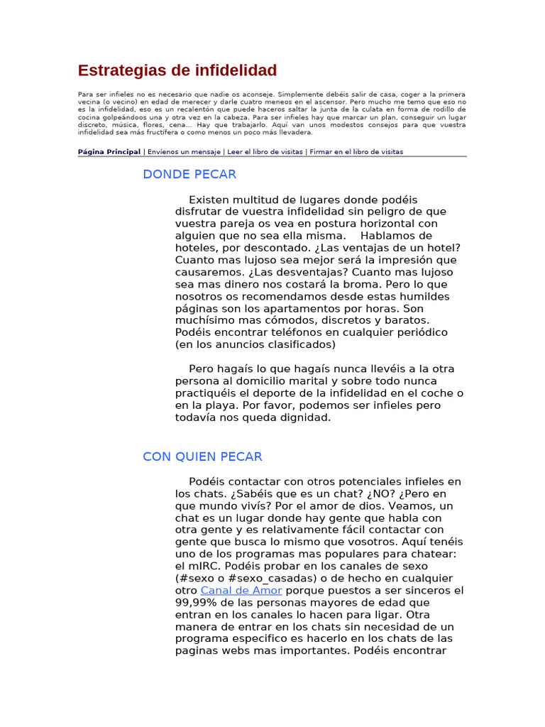 Estrategias de Infedelidad | PDF | Chat en linea | Infidelidad