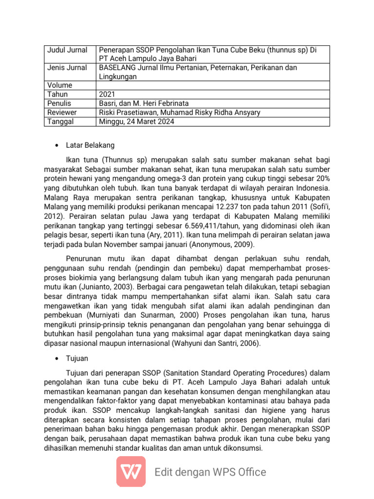 review jurnal ssop | PDF