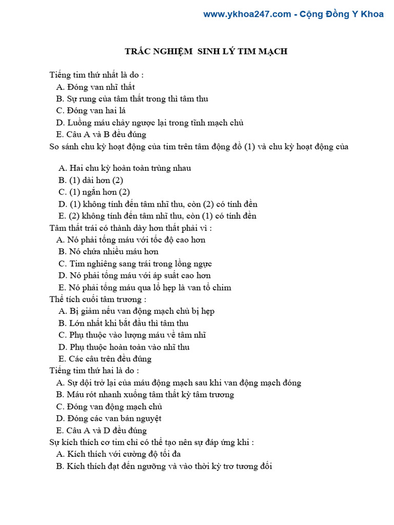 Tn sinh lí tim | PDF