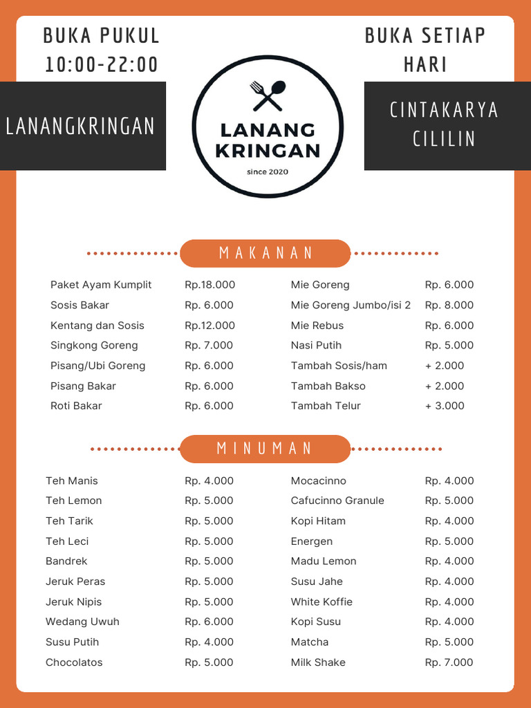 Menu Makan Malam Sederhana Angkringan - 20240128 - 211709 - 0000 | PDF