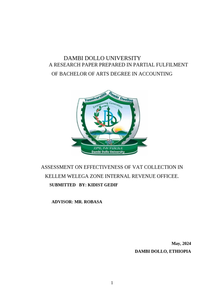 Kidist Research Document | PDF | Value Added Tax | Taxes