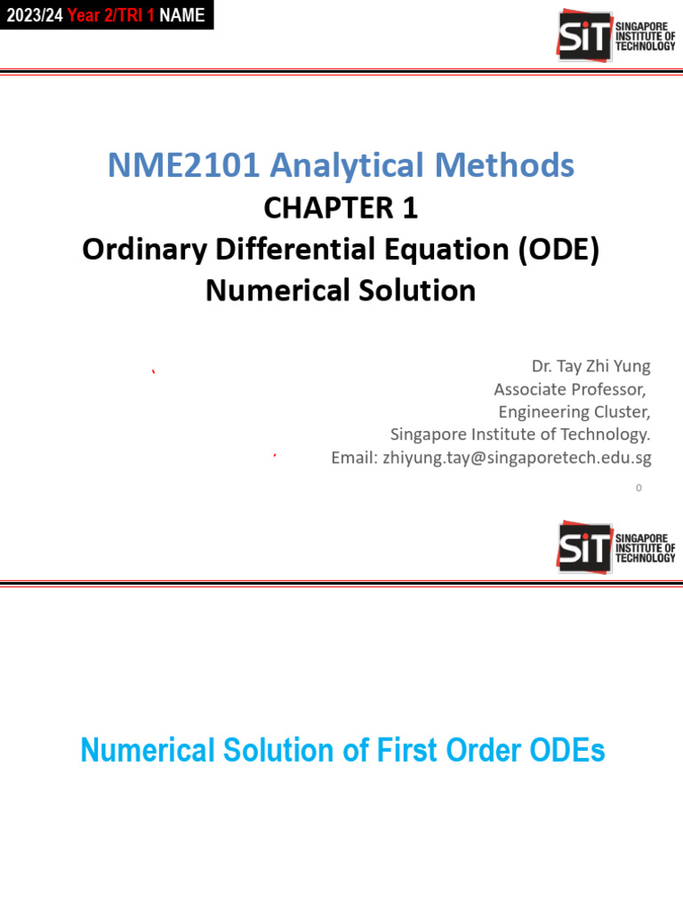Analytical Methods for ODEs in Class 11 | PDF | Ordinary Differential Equation | Tangent