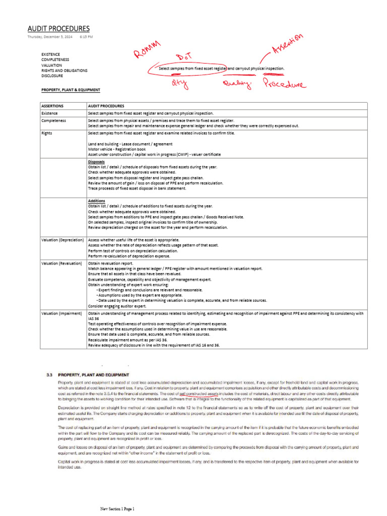 Audit Procedures (05-Dec-24) | PDF | Intangible Asset | Valuation (Finance)