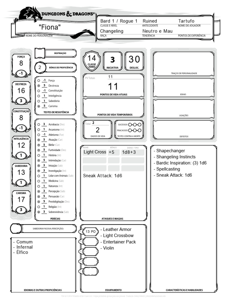 FIONA D&D 5e | PDF