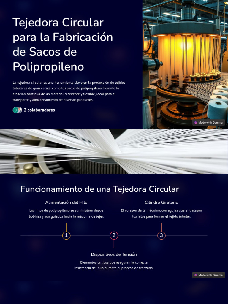 Tejedora Circular para Sacos de Polipropileno | PDF | Textiles | Aluminio