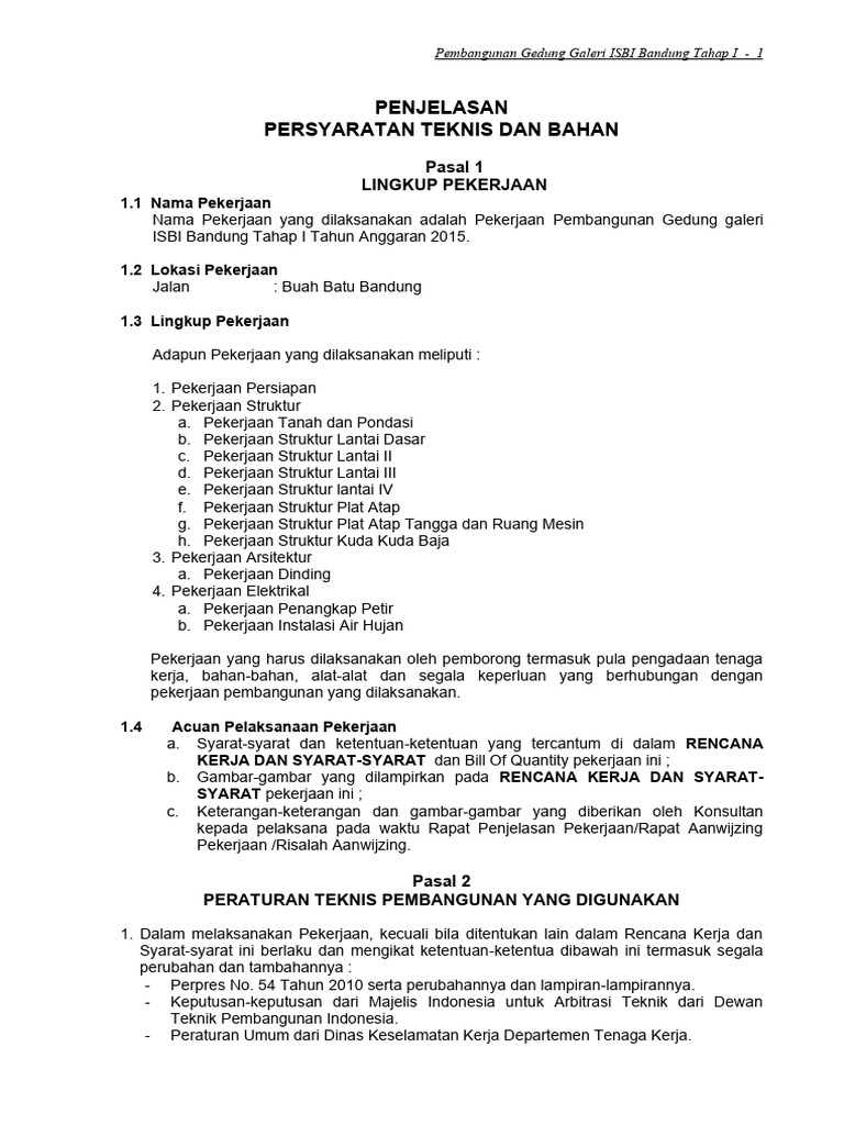 contoh RKS | PDF