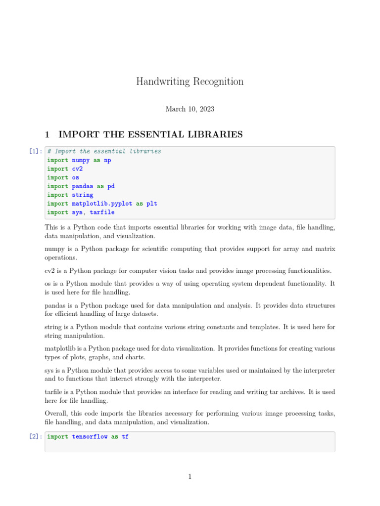 Python Handwriting Recognition Guide | PDF | String (Computer Science ...