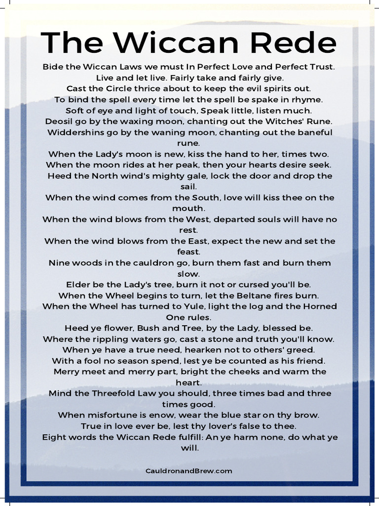 The Wiccan Rede: Laws and Guidance | PDF