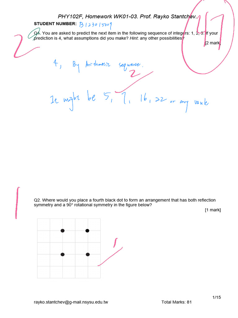 Homework WK 01-03 Marked | PDF