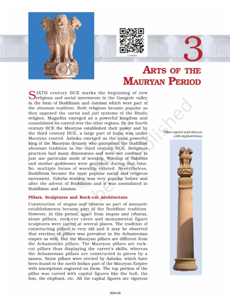 Chapter 3 Arts of The Mauryan Period | PDF
