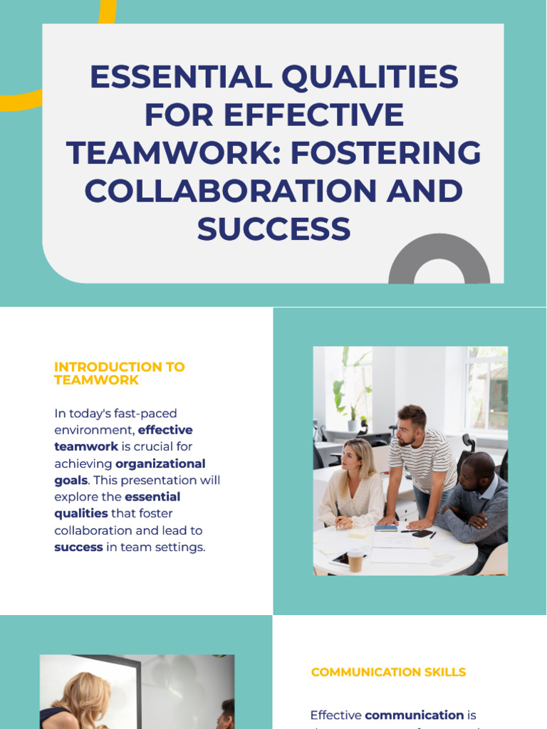 Slidesgo Essential Qualities For Effective Teamwork Fostering ...