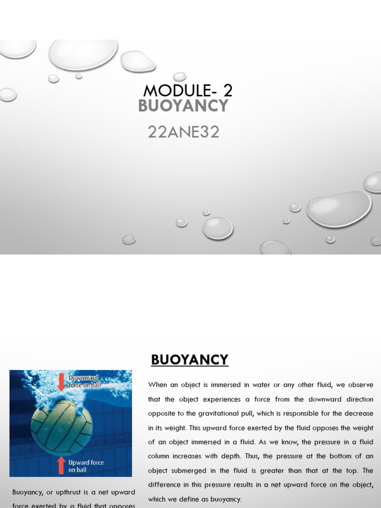 Module 2 BUOYANCY PPT | PDF | Buoyancy | Force