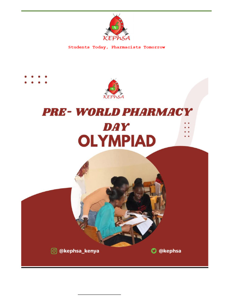 Kephsa Olympiad Official Document | PDF | Pharmacy | Pharmacist