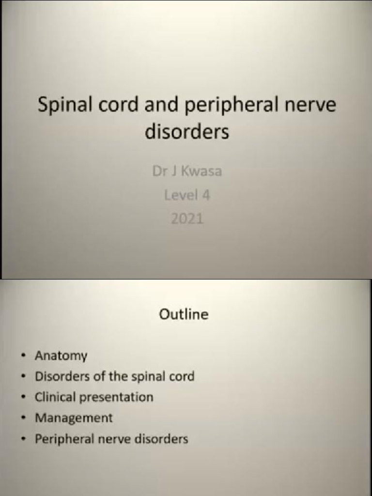 Spinal Cord and Peripheral Nerve Disorders | PDF