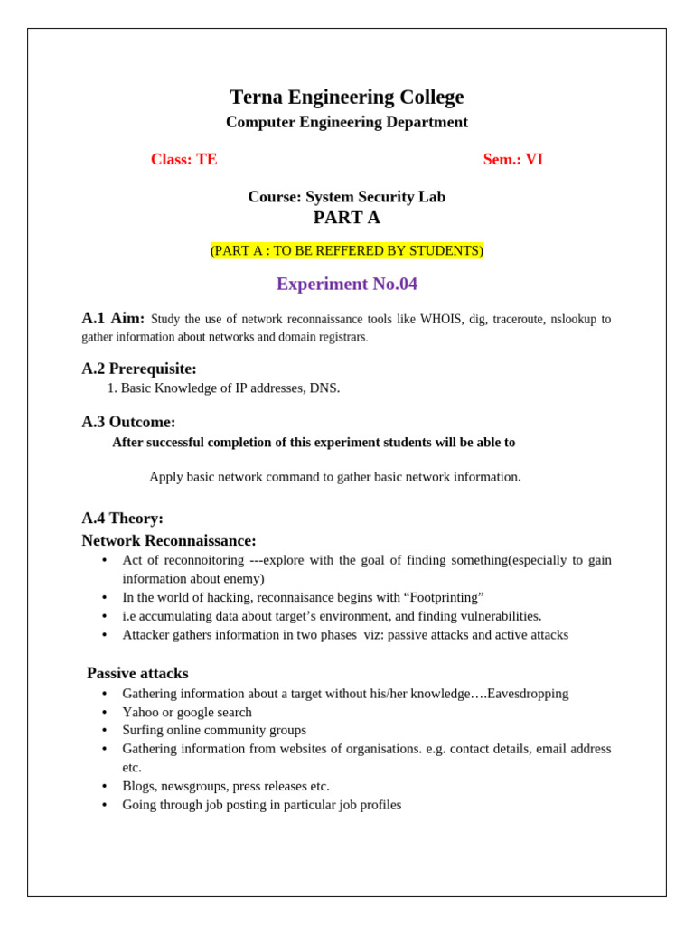 Exp4 Study The Use of Network Reconnaissance Tools Like WHOIS Dig ...