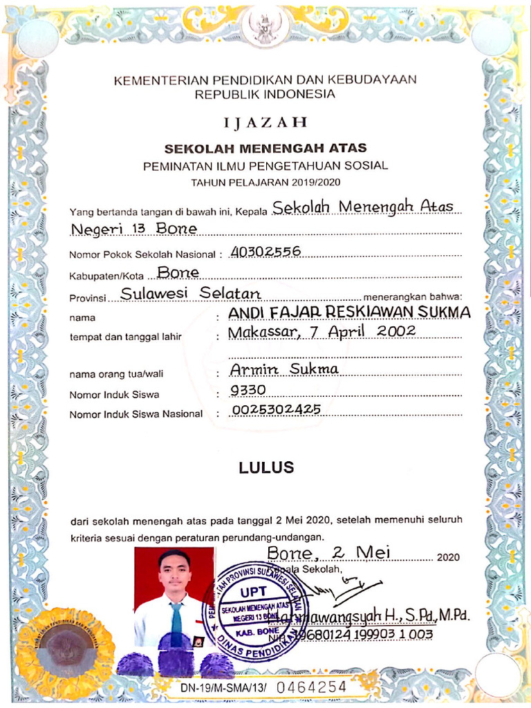 Ijazah Dan Transkip Nilai | PDF