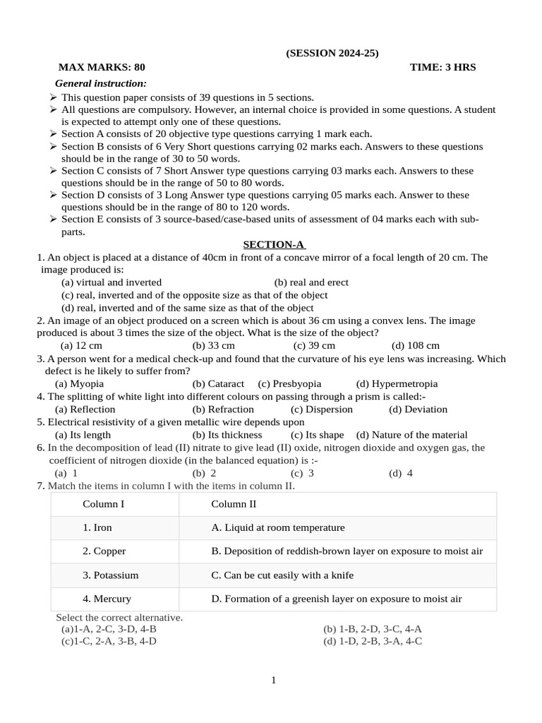Science Pb 1 | PDF | Oxide | Electric Current