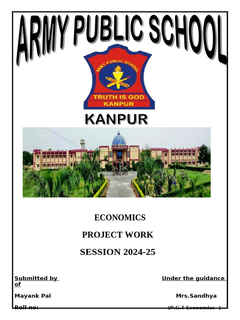 Economics Project Cover Page Design | PDF
