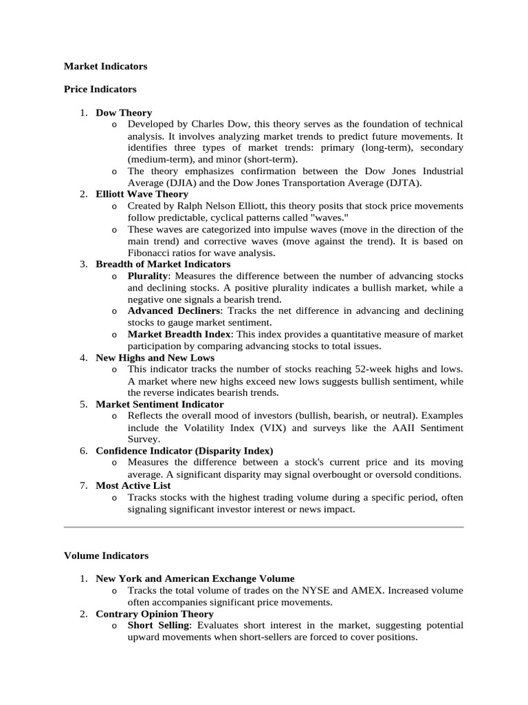 Market Indicators | PDF | Market Trend | Technical Analysis