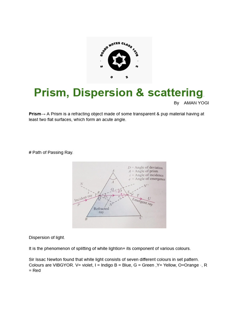 Prism Class 10th | PDF