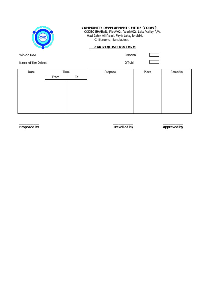 Car Requsition form | PDF