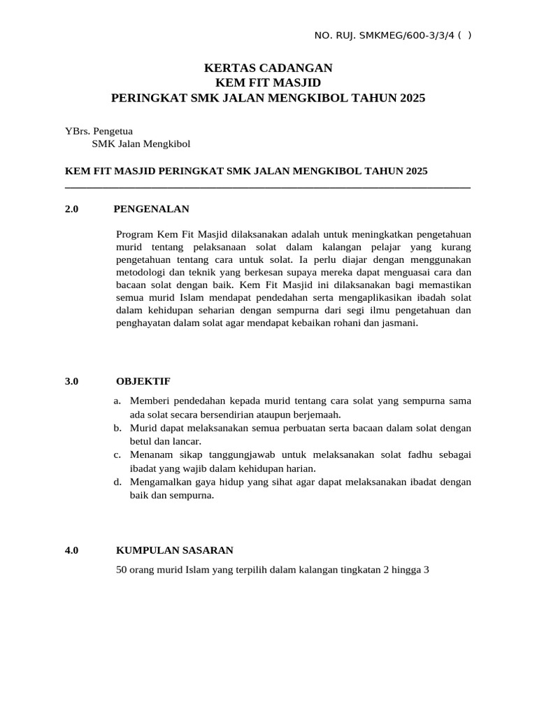 Kertas Kerja Kem Solat Sjm 2024 | PDF
