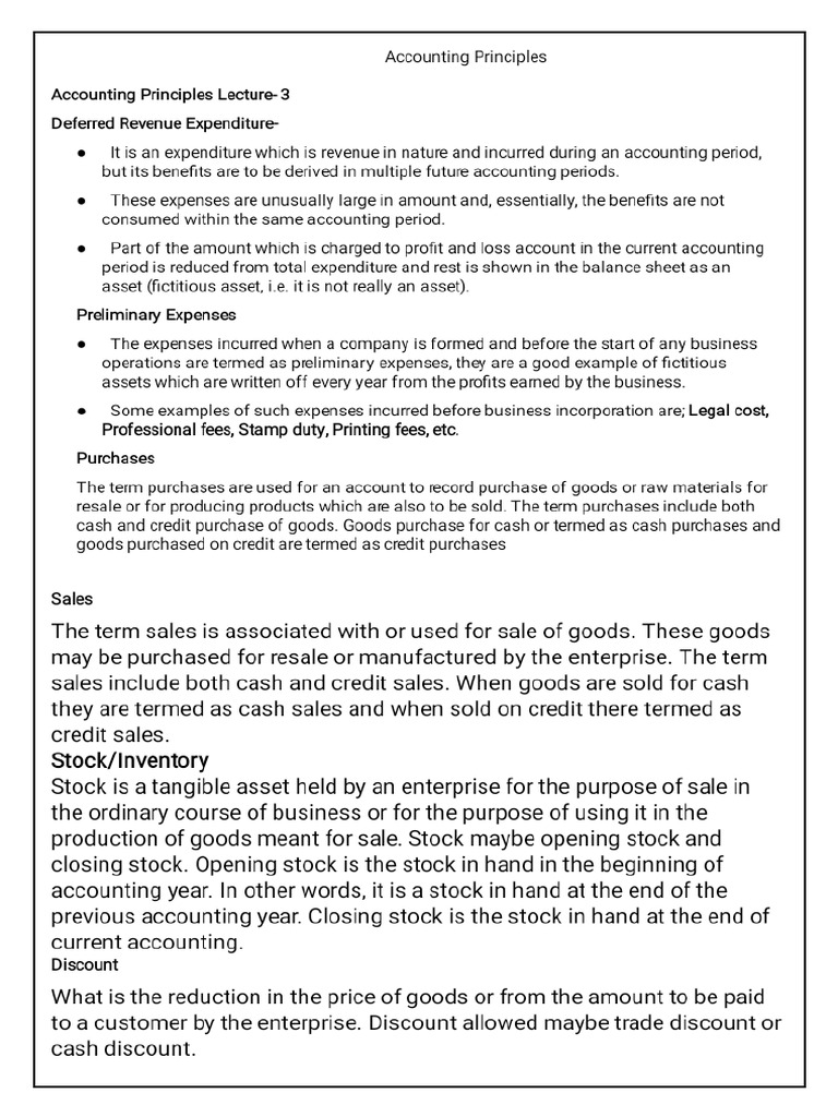Accounting Principles Lecture-3 | PDF