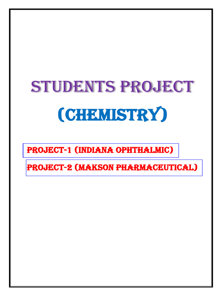 Chemistry Projects | PDF