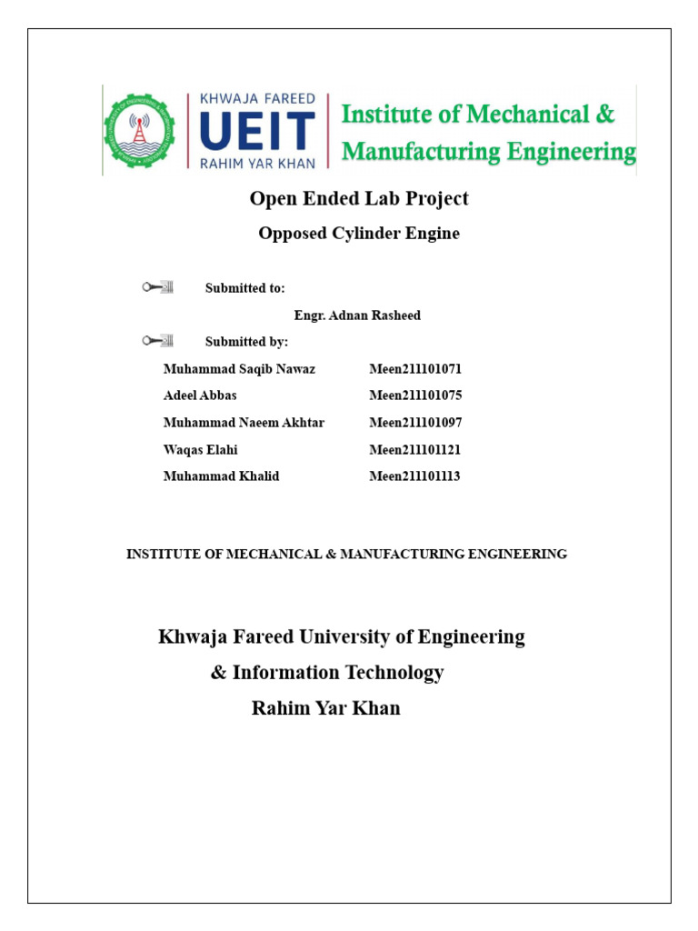 Lab Project Report ICE | PDF | Internal Combustion Engine | Engines