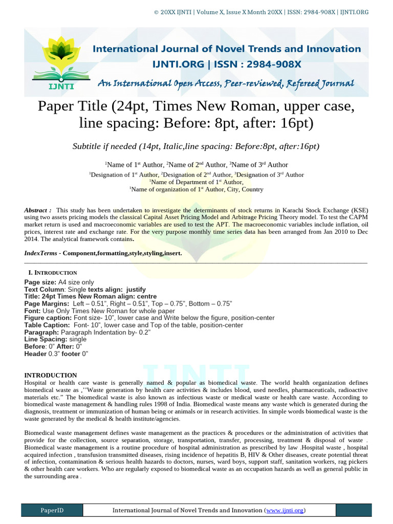 Paper Format | PDF | Beta (Finance) | Regression Analysis