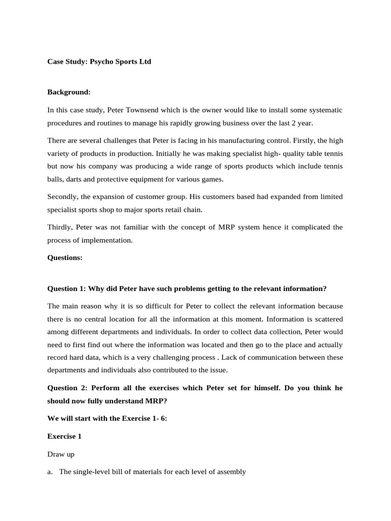 Case Study Write Up | PDF | Information