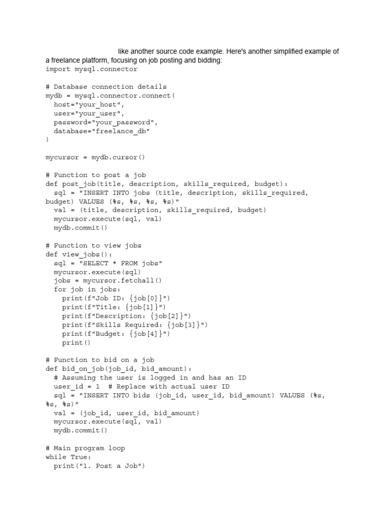Well try giving one source code like the above | PDF