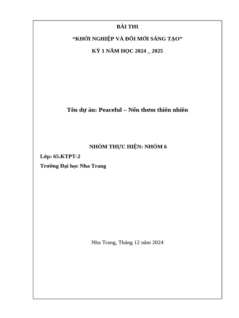 TRÌNH BÀY DỰ ÁN NHÓM 6_65.KTPT-2 | PDF