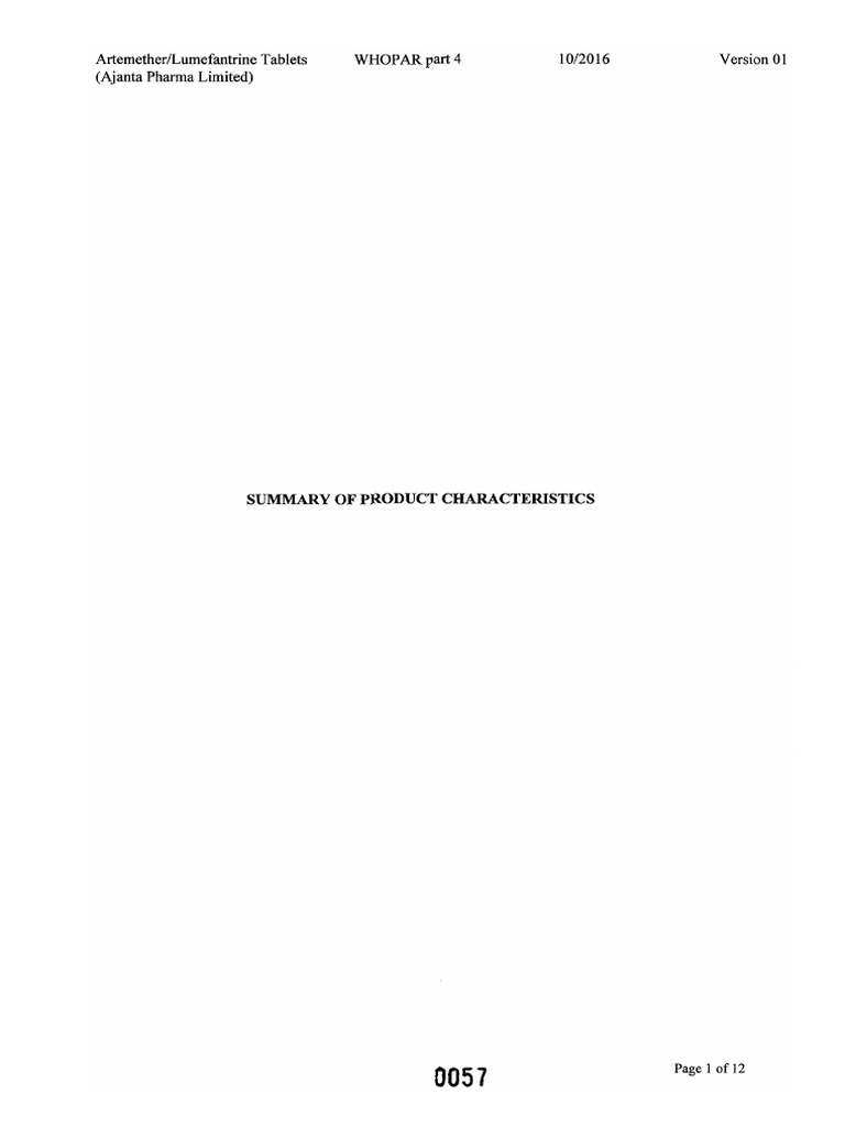 Rwanda ARTEFAN 80-480-ARTEMETHER 80MG AND LUMEFANTRINE 480MG-TABLETS ...