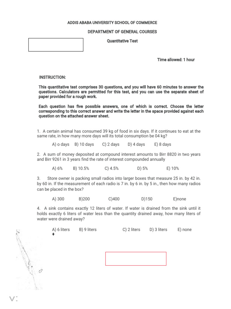 CBE Aptitude Exam Part One 1 | PDF